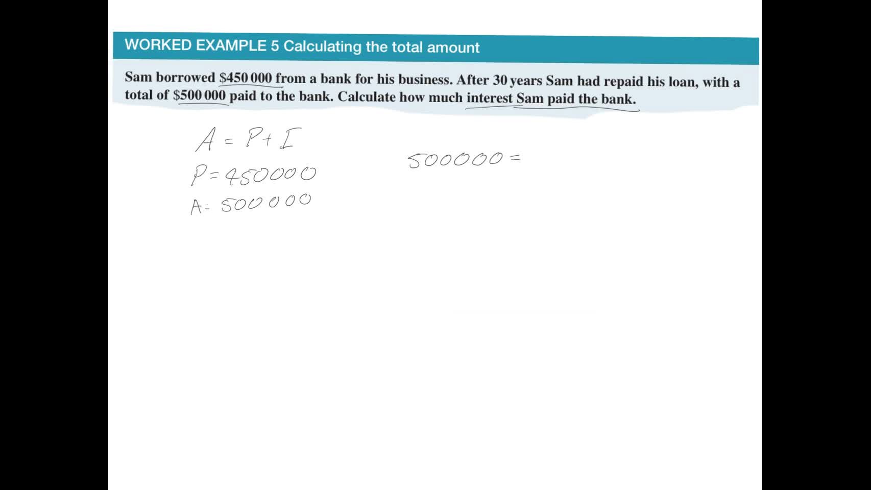 Simple interest worked example 5 - ClickView