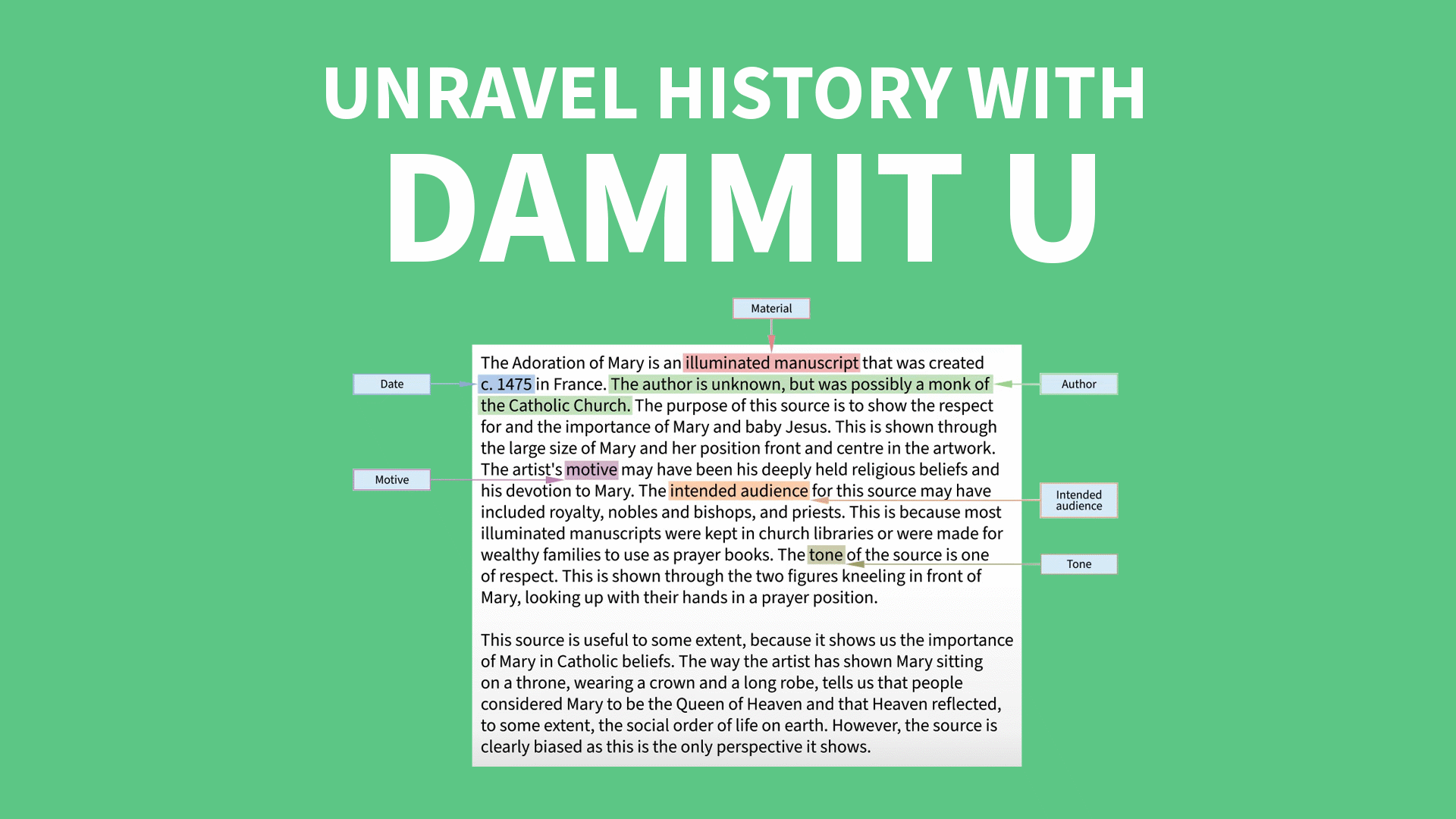 Analysing Sources Using DAMMIT U | ClickView