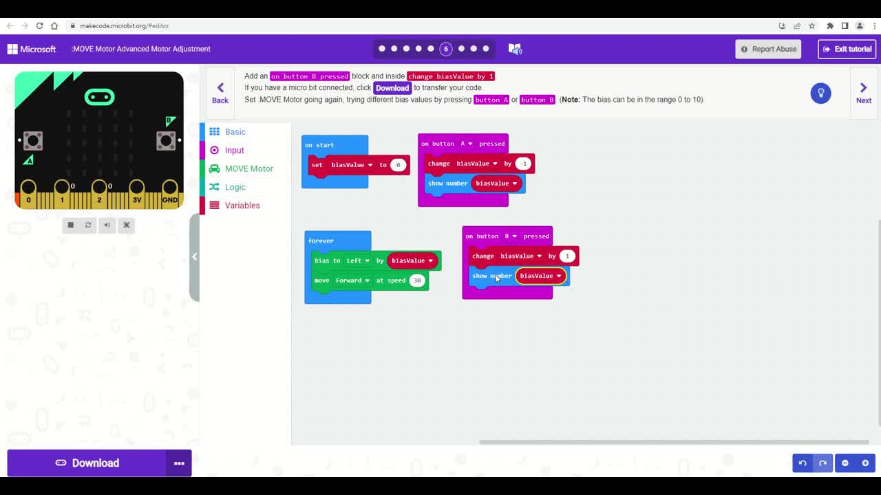Driving in a straight line 1 - Microbit & Move Buggy (Lesson 4) - ClickView