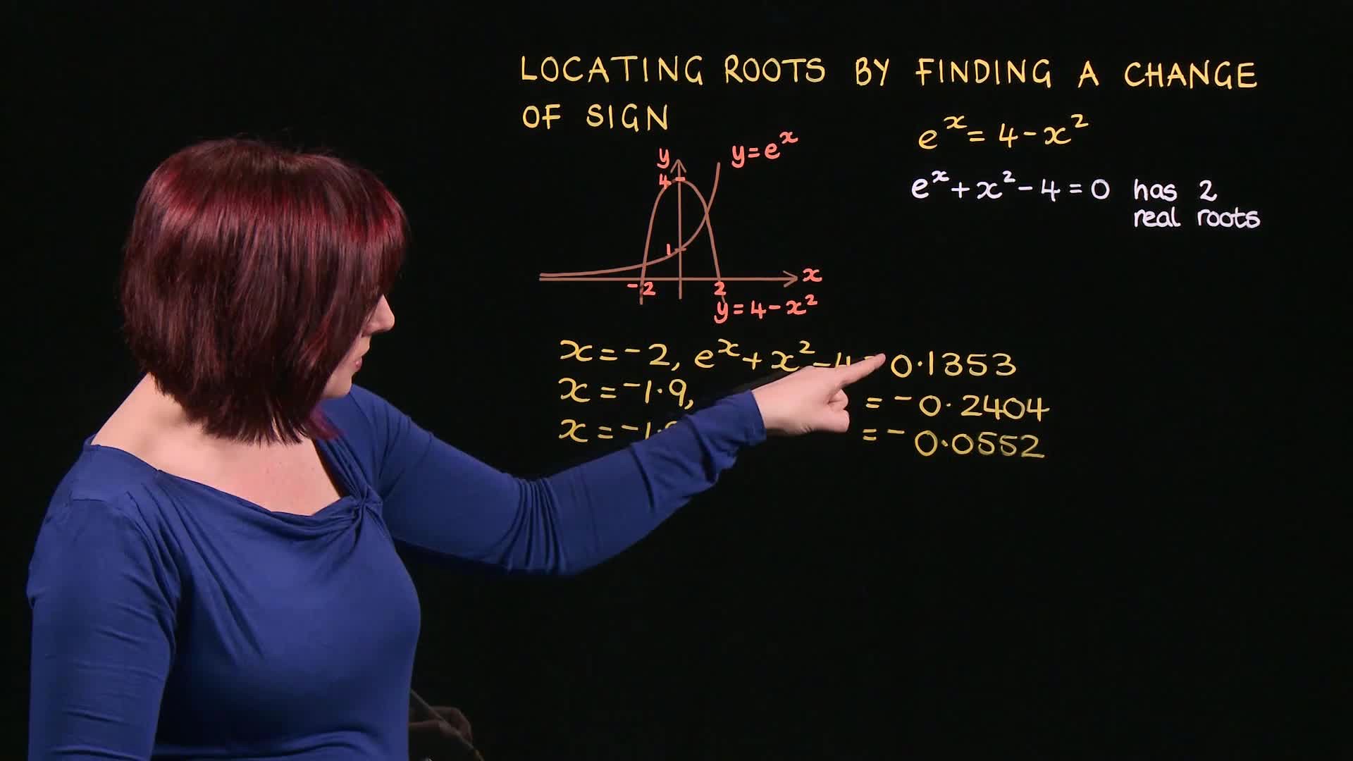 Locating Roots by Finding a Change of Sign | ClickView